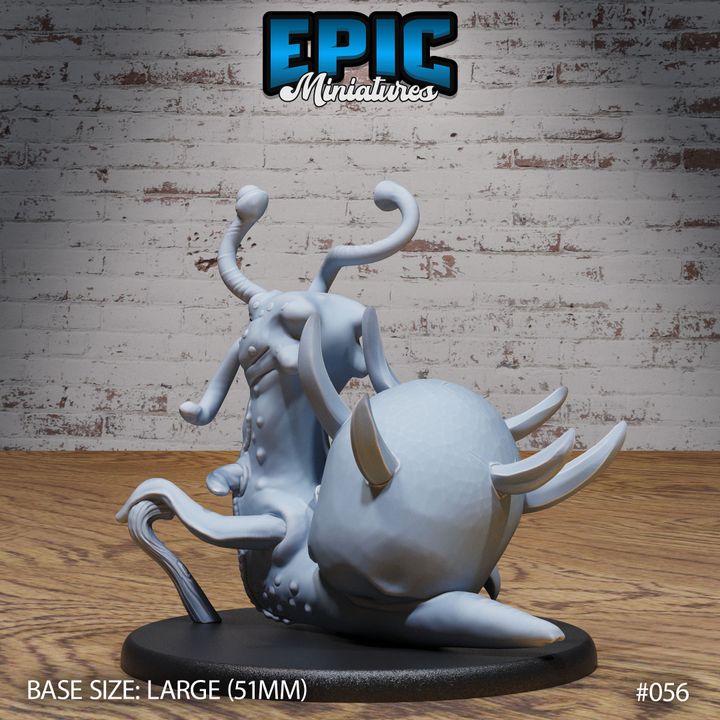 3D Printable Carrion Snail Elder / Undead Shell Slug Creature / Mollusca Beast / Shelled ...